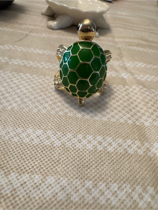 Jewelry | Green And Gold Turtle Ring | Poshmark